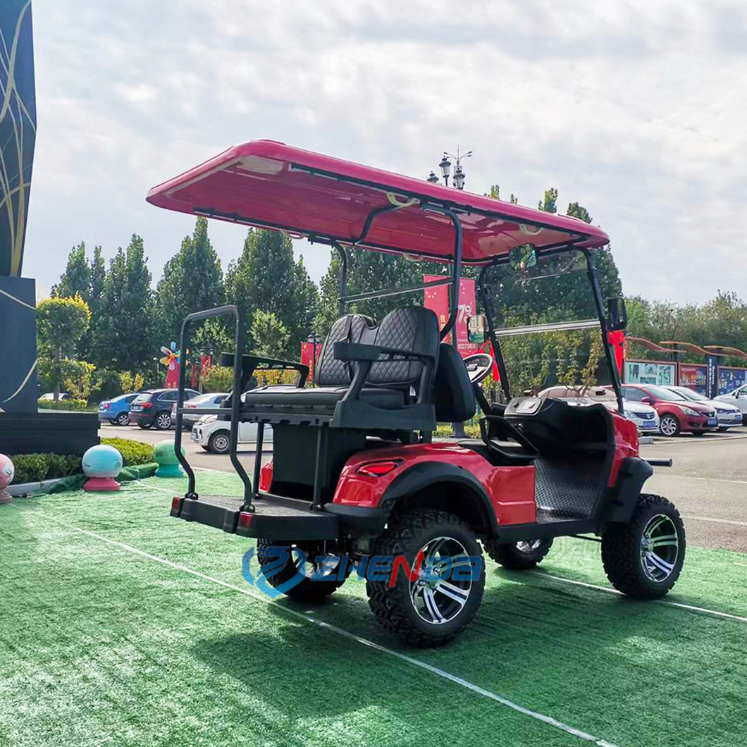 Zhenda Hot Sell Factory Price Red 4 Seats Luxury Golf Cart for Sale ...