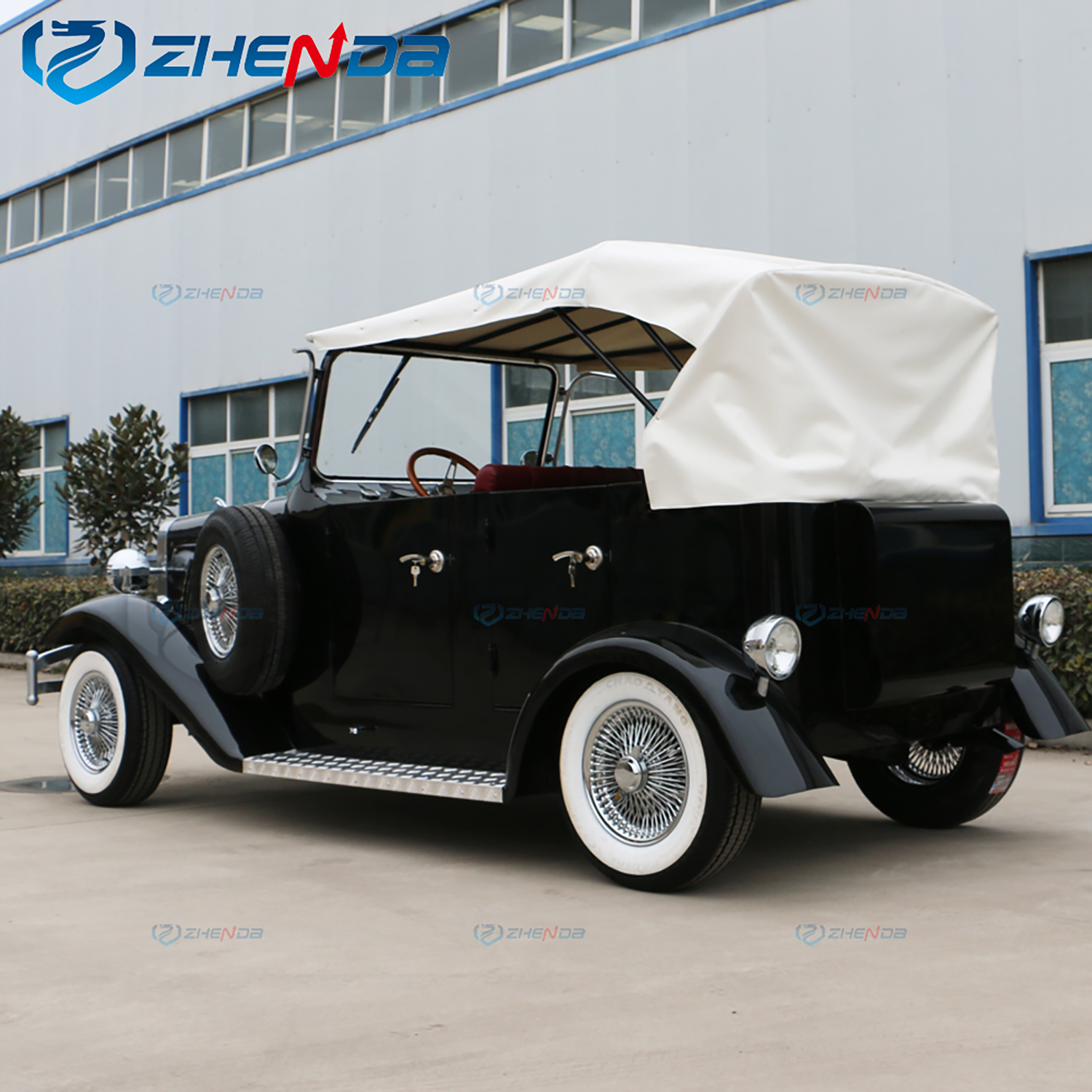 Black Classic Popular Luxury Original Retro Sightseeing Vintage Car ...